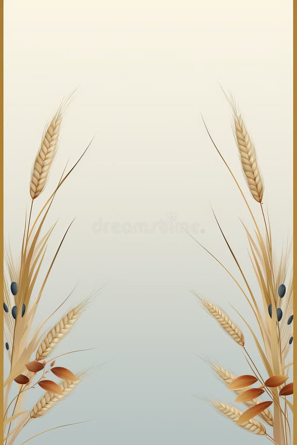 An Illustration of Wheat and Grass on a White Background Stock ...