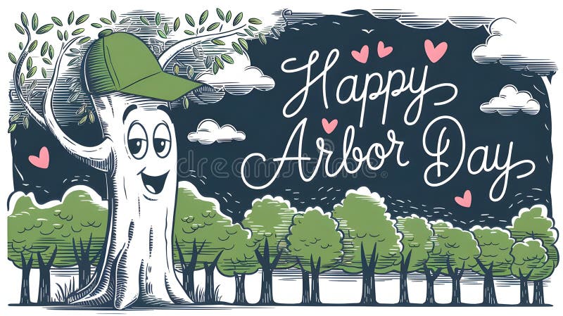 Arbor Day Celebrating stock illustration. Illustration of greenery ...