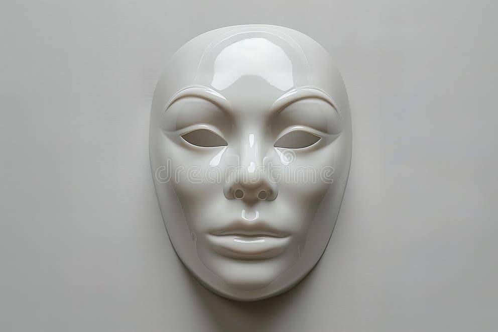 Illustration of White Background, Mask, Face-shaped Mask, Flat Front ...