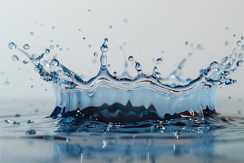 A White Background Shows a Blue Liquid Drop Splashed Across the Screen ...