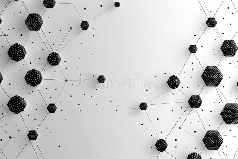 A White Background with Simple Hexagon Patterns on the Left and Right ...