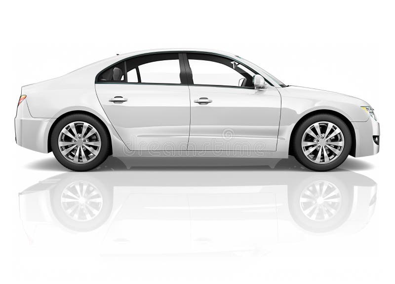Illustration of a White Car Stock Illustration - Illustration of wheel ...
