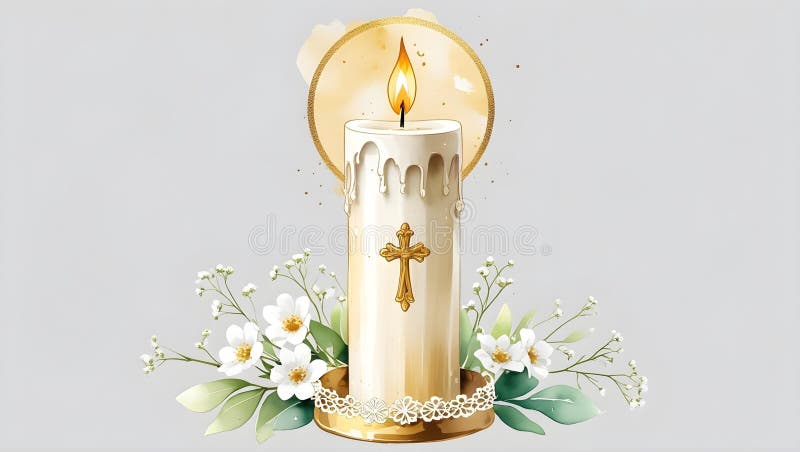 Illustration of a White Communion Candle Stock Illustration ...