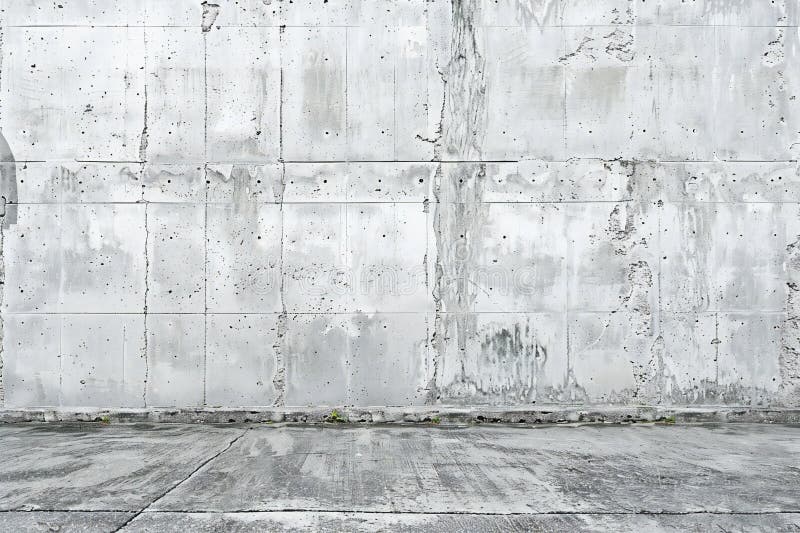 White Concrete Wall Texture Background Banner. Gray Cement Floor ...
