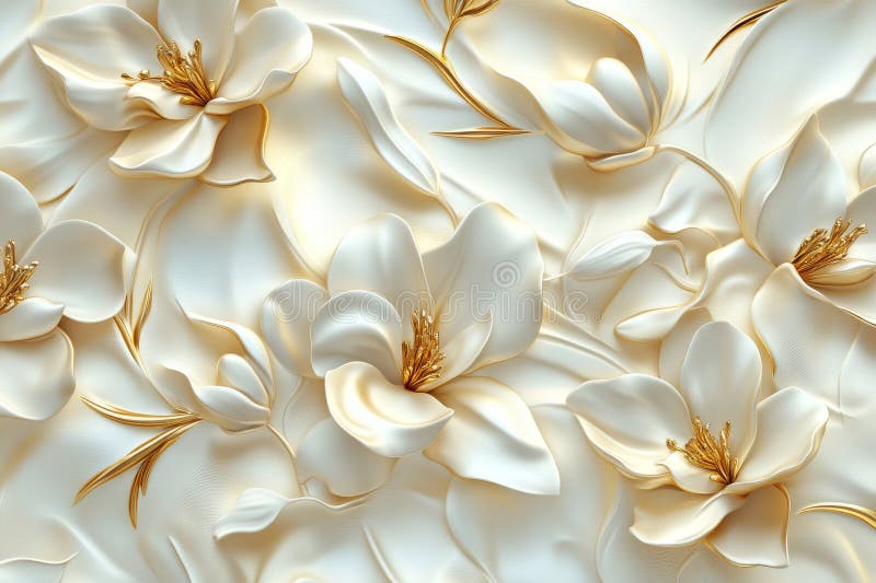 Illustration of a White 3D Effect Element for Use in Mural Wallpaper ...