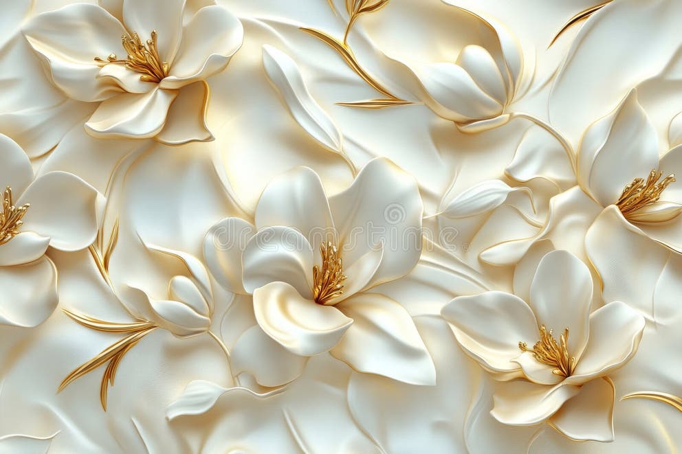 Illustration of a White 3D Effect Element for Use in Mural Wallpaper ...