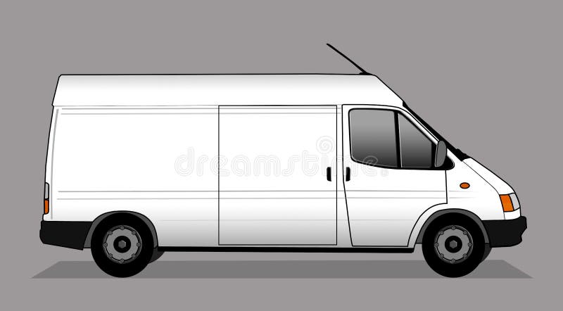 Delivery Car Isolated on White Stock Illustration - Illustration of ...