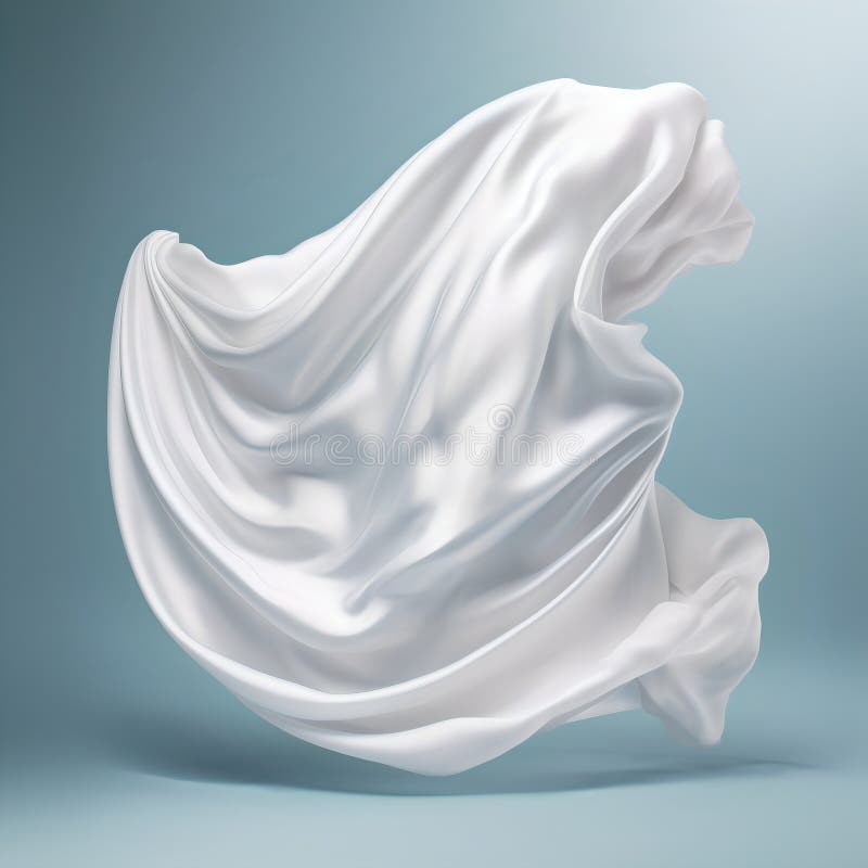 White Silk Flying in the Wind Stock Illustration - Illustration of ...