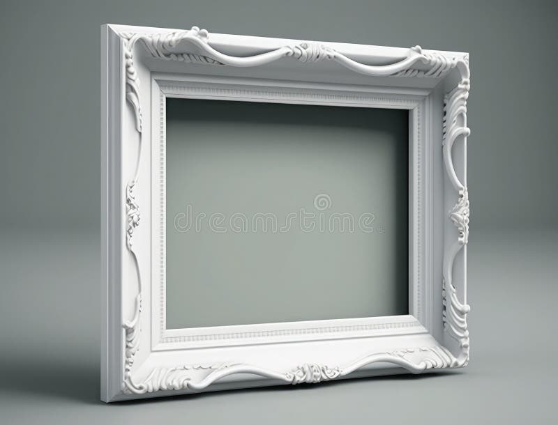 Illustration of a White Empty Frame Isolated on White. Generative AI ... Illustration of a White Empty Frame Isolated on White. Generative AI ...