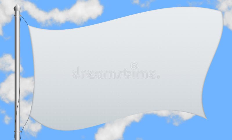 White Flag on a White Background. Stock Illustration - Illustration of ...