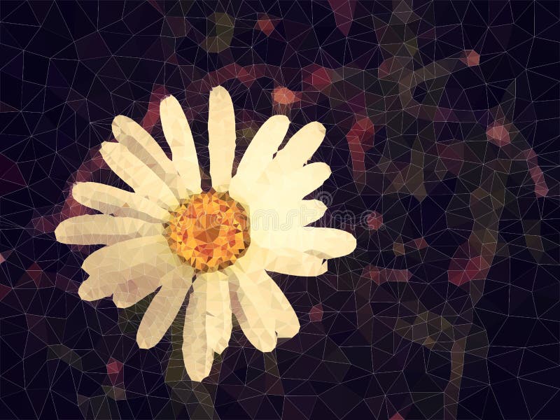Illustration of a White Flower on an Abstract Background Stock ...