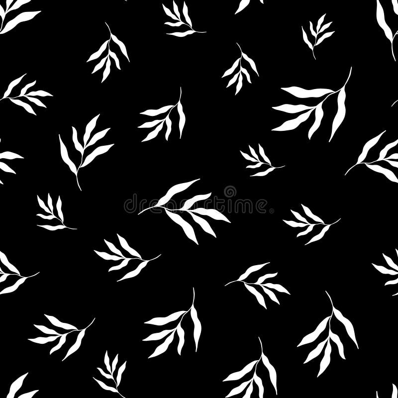 Seamless Pattern of White Tropical Leaves. Stock Illustration ...