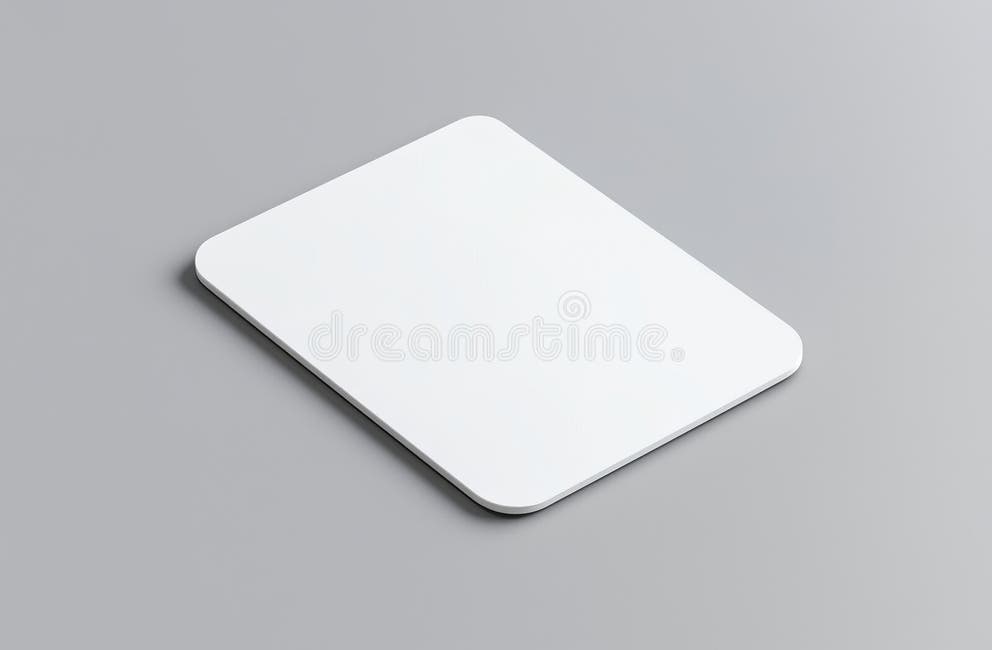 An Illustration of a White Mousepad with a Computer Mouse Attached for ...
