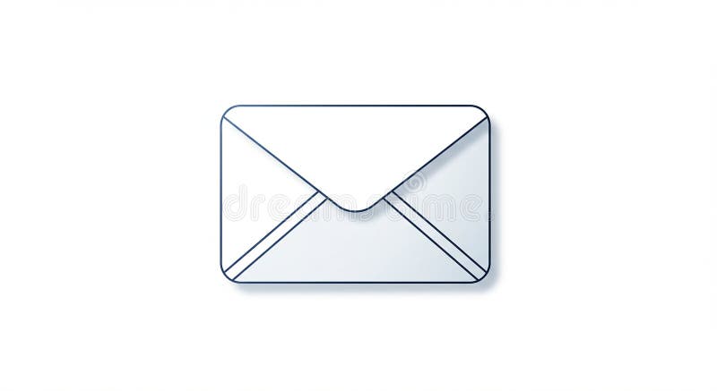 An Illustration of a White Paper Envelope with Defined Outlines and a ...