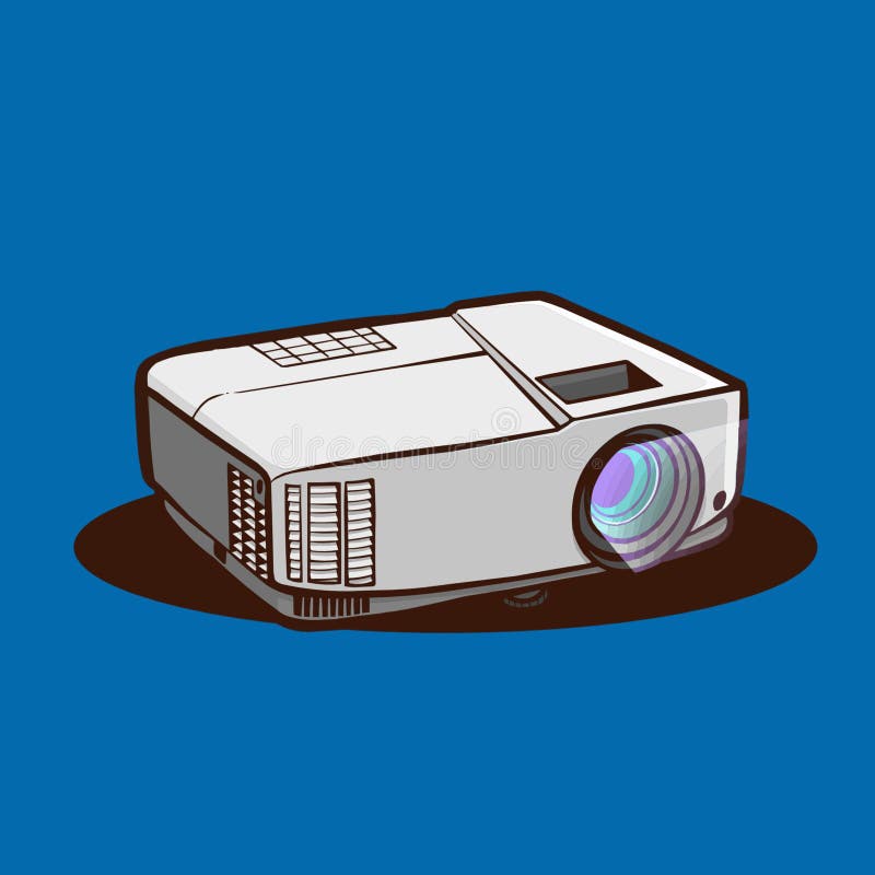 Illustration of White Projector Office Tools for Poster and Graphic ...