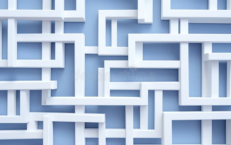 An Illustration of White Rectangular Pattern Vividly on Blue Surface ...