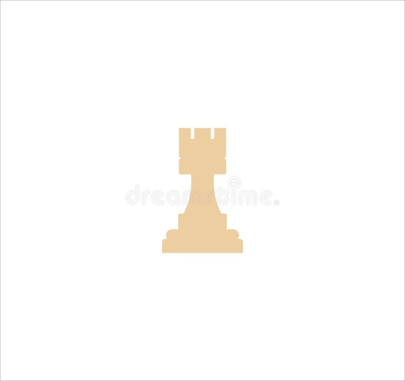 Illustration of a Rook Chess Figure Isolated on a White Background ...