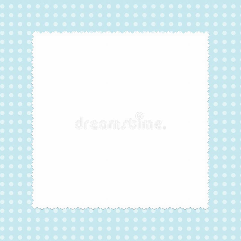 Illustration of a White Sheet with a Spotted Blue Frame - with Empty ...