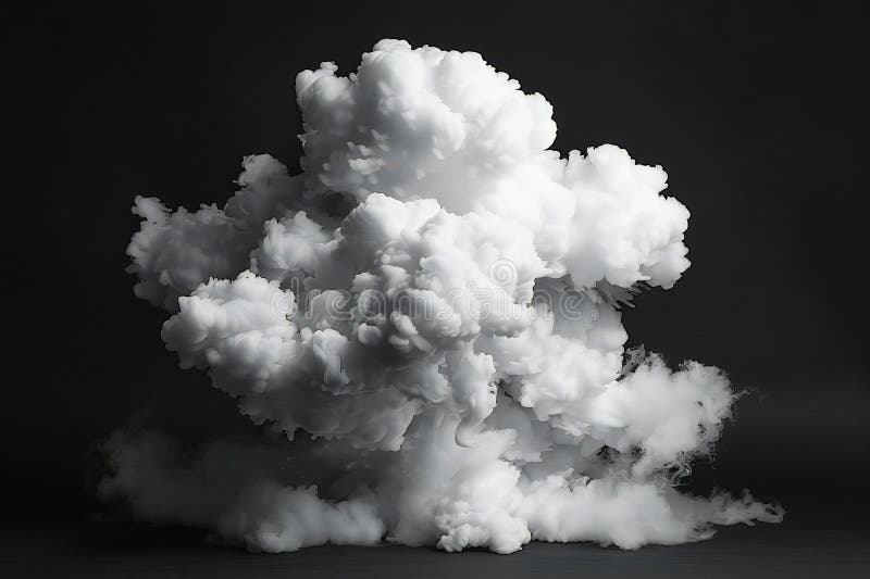 Illustration of White Smoke in the Shape of an Explosion on a Solid ...