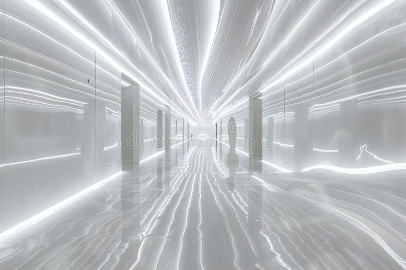 A White Space with Shiny Walls and White Light, High Quality, High ...