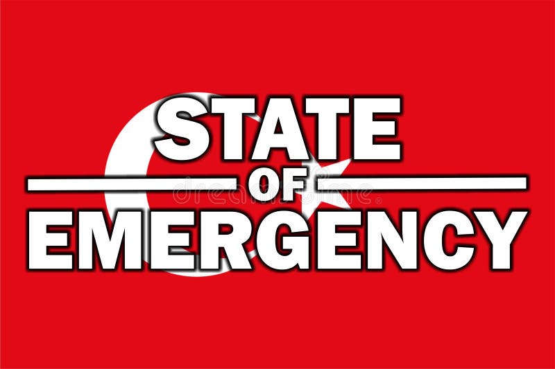 State of Emergency on Turkey Flag Stock Illustration - Illustration of ...