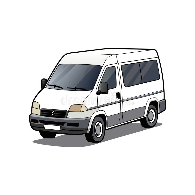 Illustration of a White Van for Transport and Logistics Stock ...