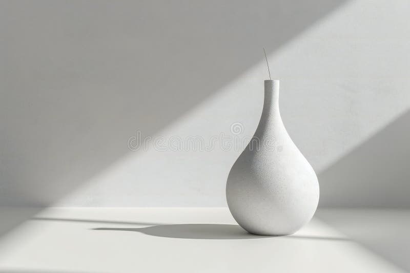 White Vase on White Background with Shadow Stock Illustration ...