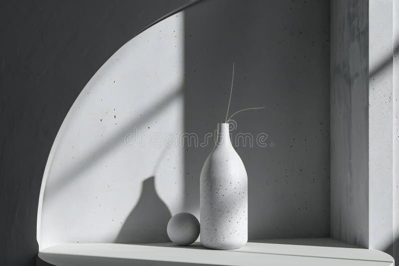 White Vase with Shadow on the Wall Stock Illustration - Illustration of ...
