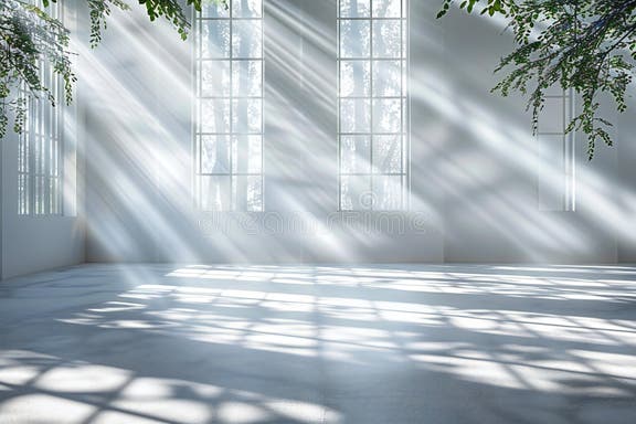 A White Wall with Light Rays Shining through, Creating an Abstract ...