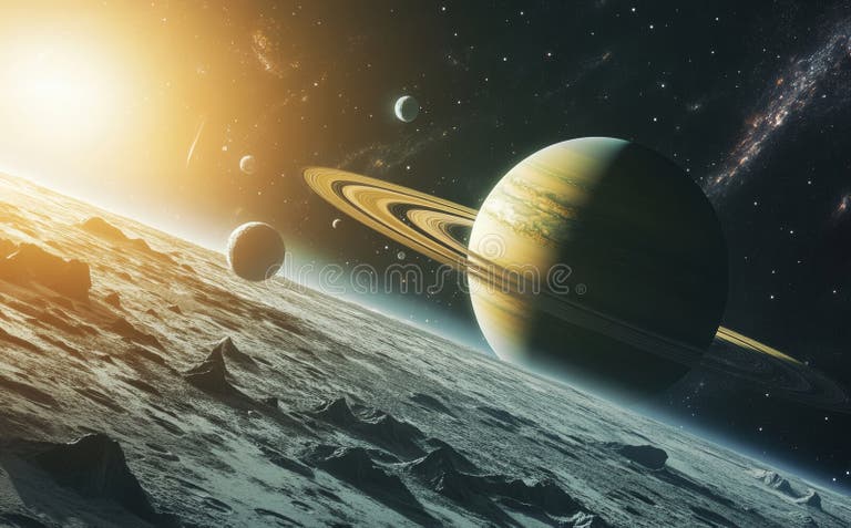 An Illustration of the Whole Solar System and Its Planets in 3D. a 5K ...
