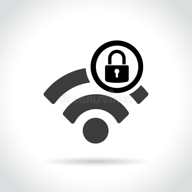 Wifi Lock, Security Gear Blue Icon Set. Abstract Background with ...