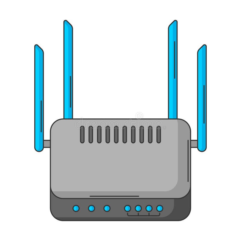 Illustration of Wifi Router. Computer Equipment and Work Device Stock ...