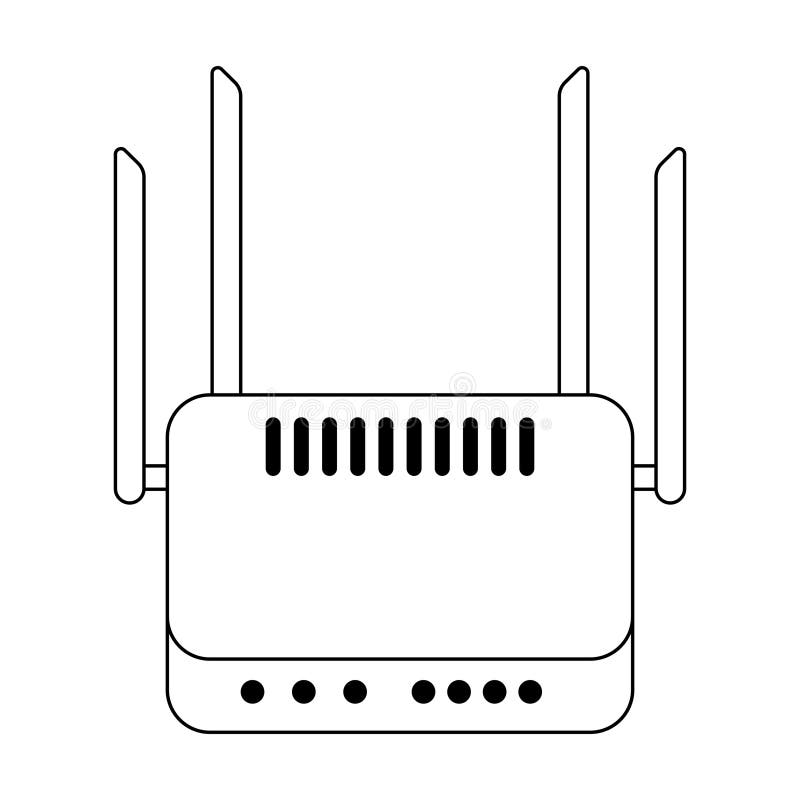 Illustration of Wifi Router. Computer Equipment and Work Device Stock ...
