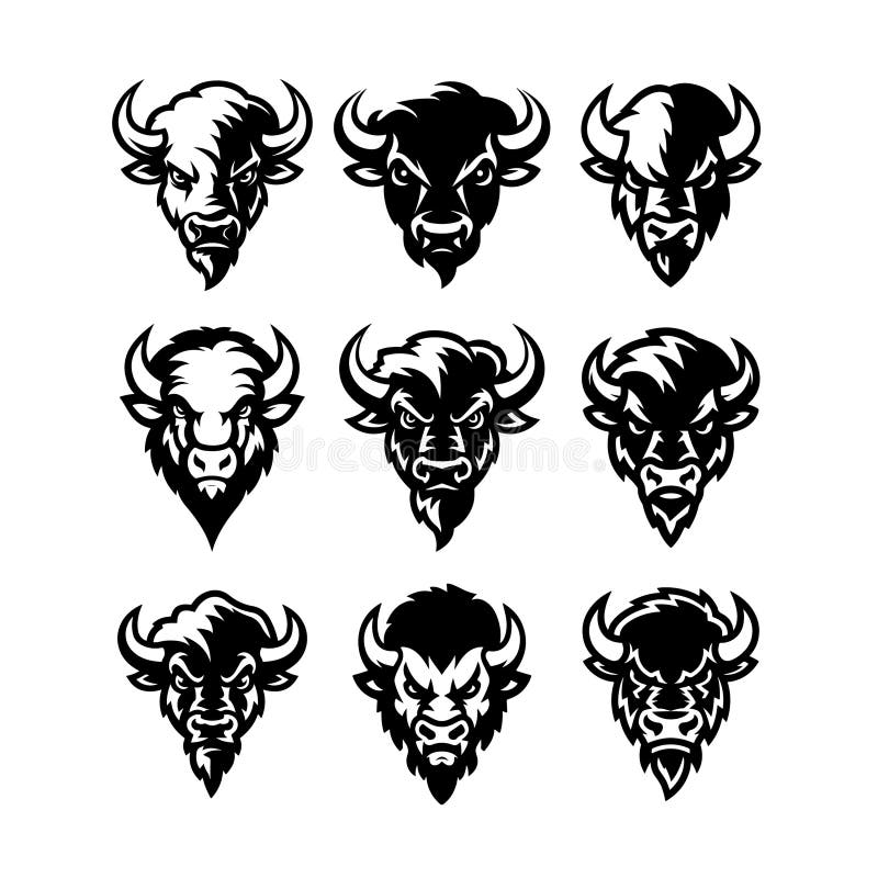 Illustration of Wild Bison. Design Element for Logo, Label, Sign Stock ...