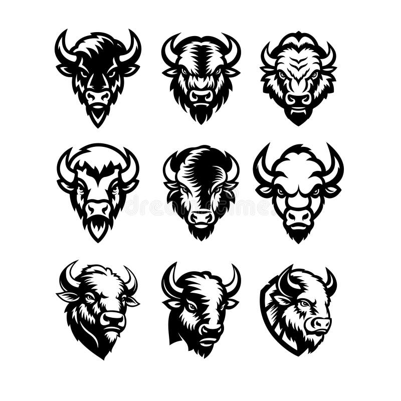 Illustration of Wild Bison. Design Element for Logo, Label, Sign Stock ...