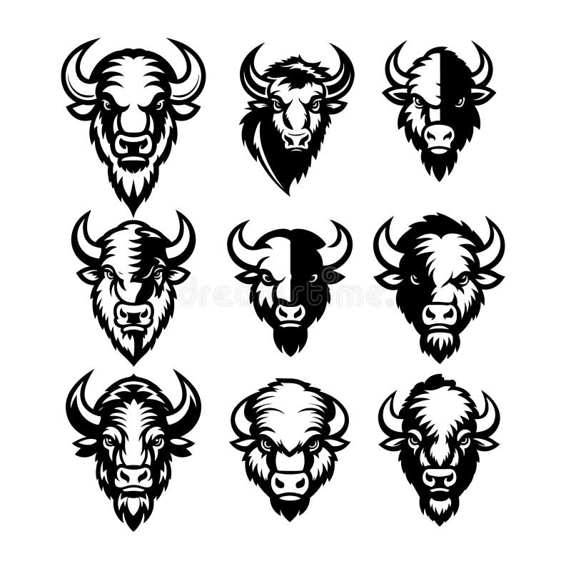 Illustration of Wild Bison. Design Element for Logo, Label, Sign Stock ...