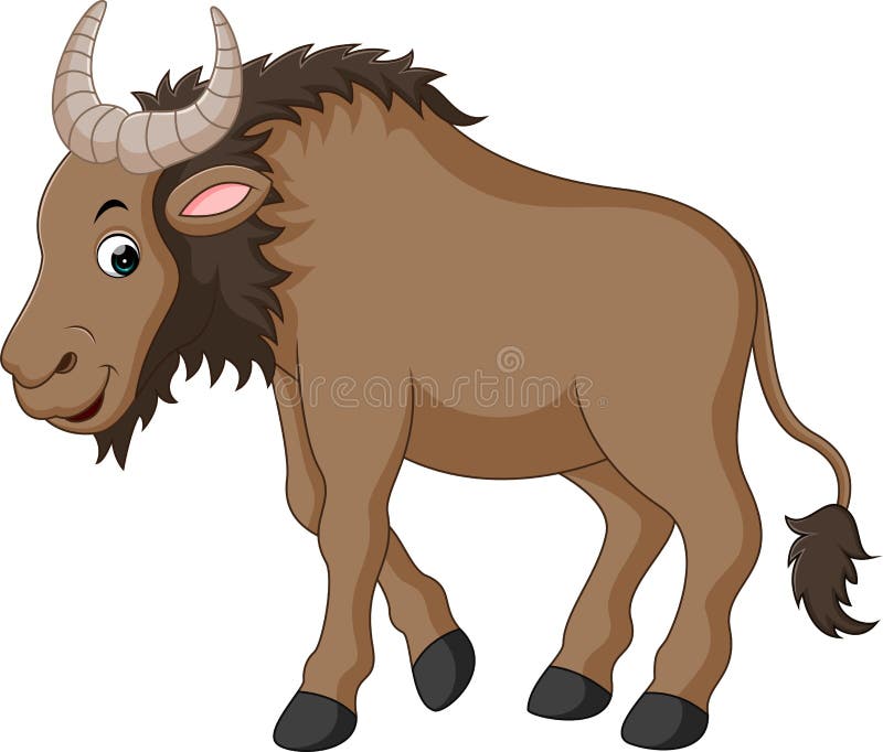 Illustration of a Wildebeest Stock Vector - Illustration of fingernails ...
