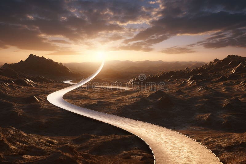 Illustration of a Winding Path Leading To a Stock Illustration ...