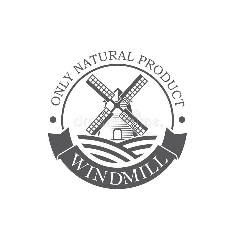 Illustration of windmill stock vector. Illustration of label - 258057778