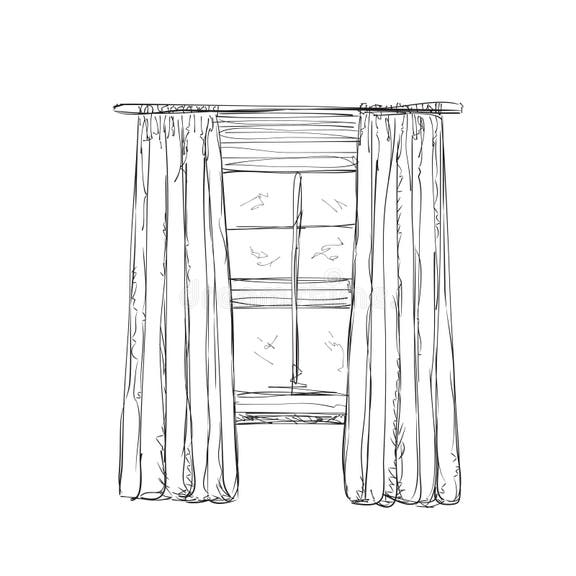 Curtains Sketch Stock Illustrations – 6,062 Curtains Sketch Stock ...