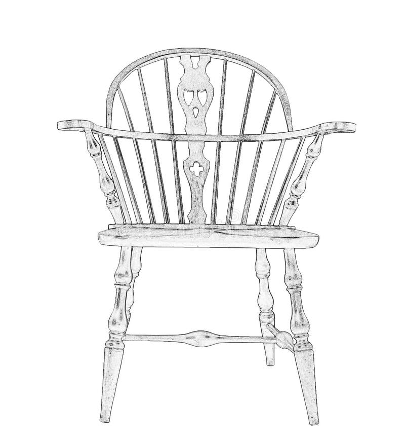 Illustration of Windsor Type Chair Stock Illustration - Illustration of ...