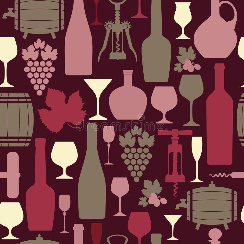 Illustration of Wine Pattern Stock Illustration - Illustration of glass ...