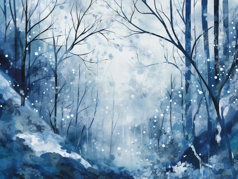 Illustration Winter Abstract Background with Nature in Snow Stock Image ...