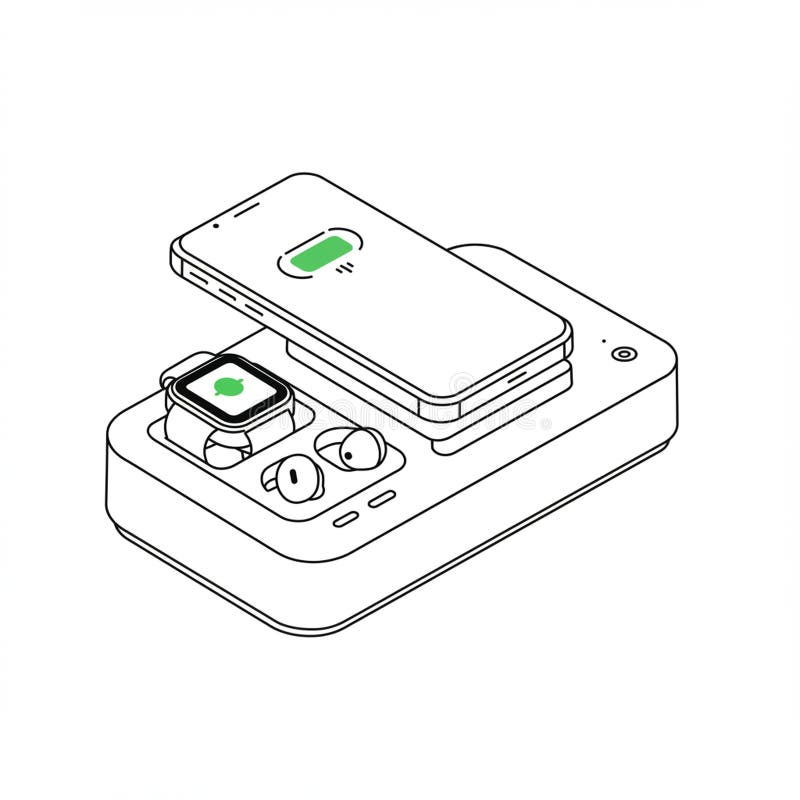 Illustration of a Wireless Charging Station with a Smartphone ...