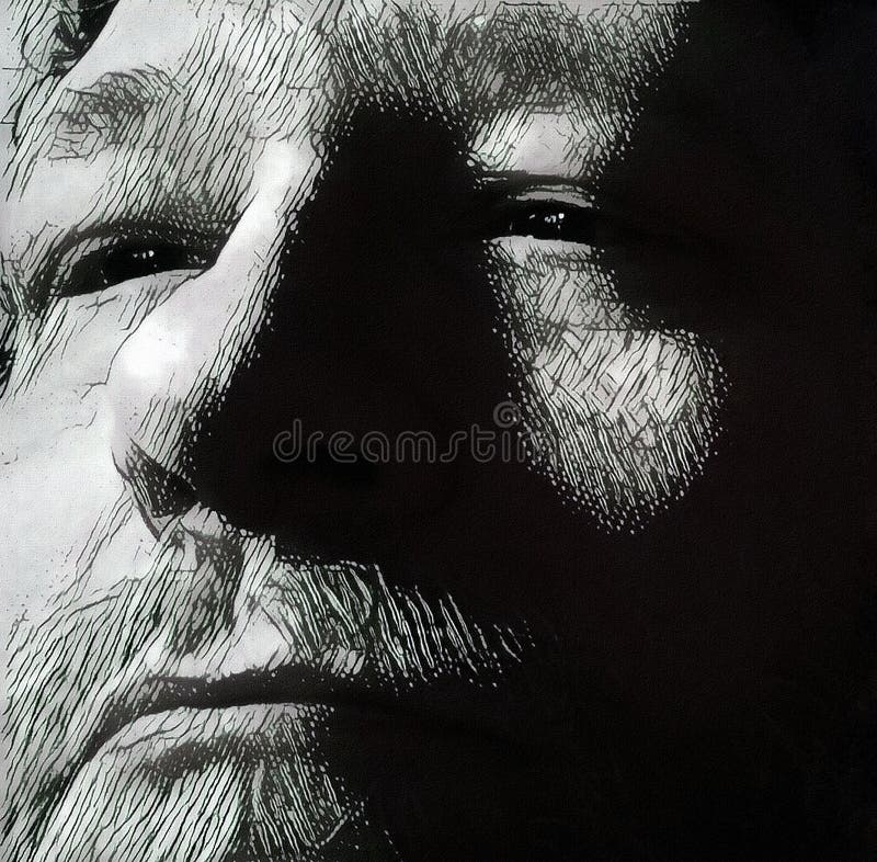 Illustration. Wise Man Face Stock Illustration - Illustration of ...