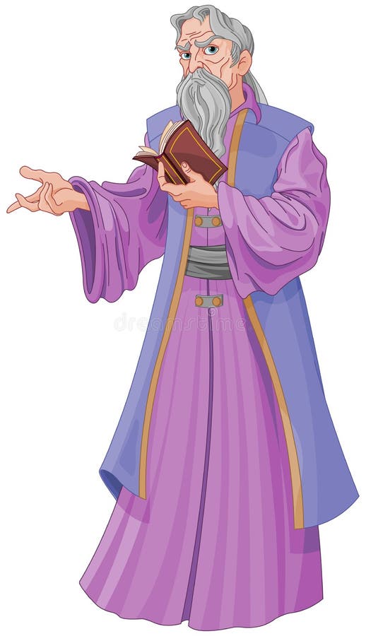 Wizard with Book stock vector. Illustration of reader - 114376061