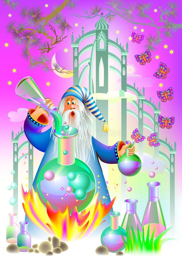 Wizard doing magic stock vector. Illustration of magicuser - 11790665
