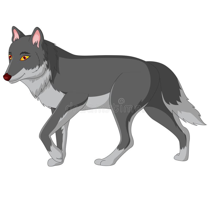 Wolf cartoon posing stock illustration. Illustration of mammal - 208897524