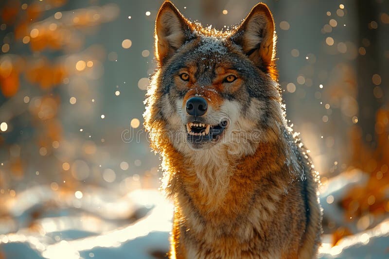 Illustration of Wolf Cries Out in a Snowy Cold Area, High Quality, High ...