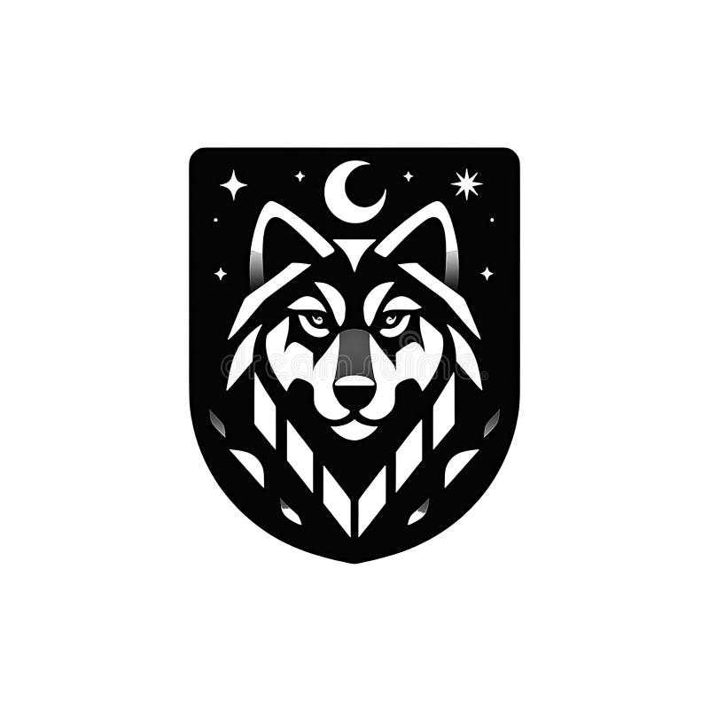 Illustration of a Wolf Logo with a Modern and Minimalist Design. Stock ...